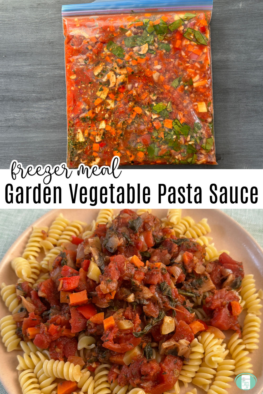 Garden Vegetable Pasta Sauce - Freezer Meals 101