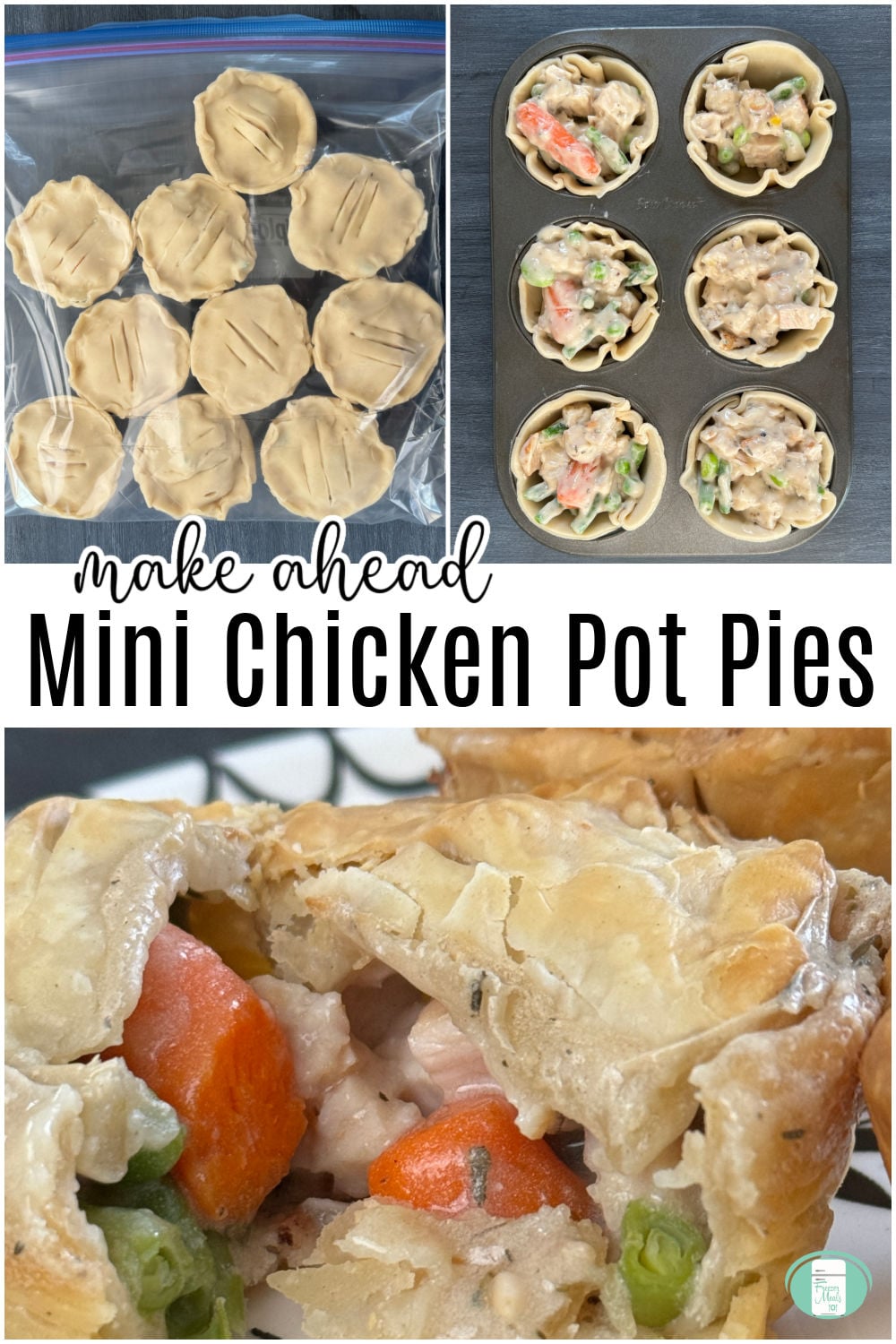 Mini Chicken Pot Pies - Freezer Meals 101