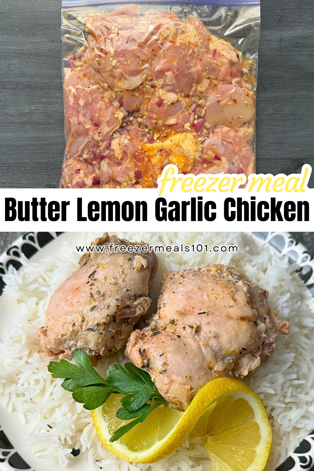 Butter Lemon Garlic Chicken - Freezer Meals 101
