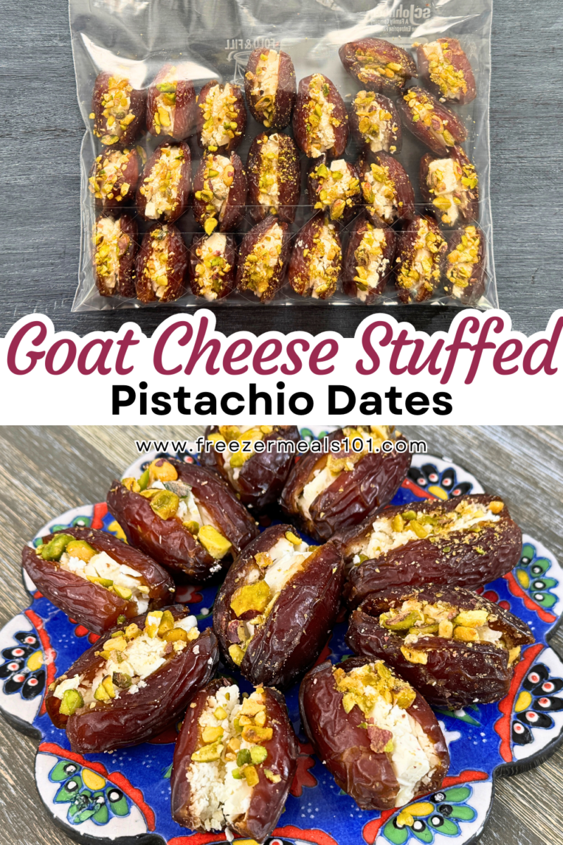 Goat Cheese Pistachio Stuffed Dates - Freezer Meals 101